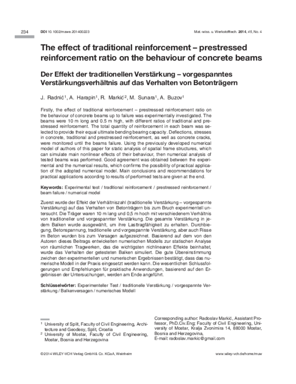 (PDF) The effect of traditional reinforcement - prestressed ...