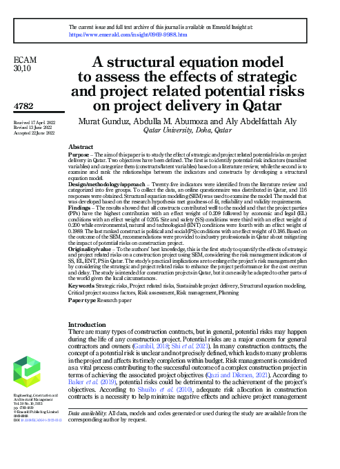 (PDF) A structural equation model to assess the effects of strategic ...