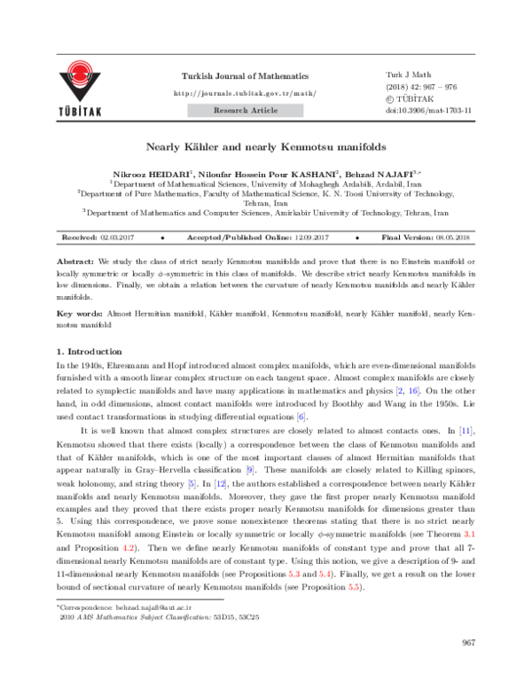 (PDF) Nearly Kahler and nearly Kenmotsu manifolds