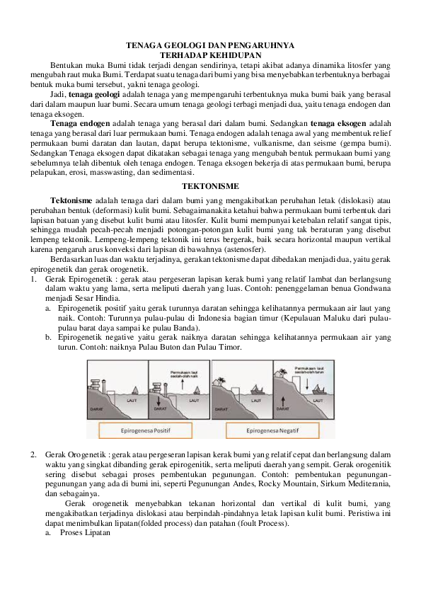 (PDF) TENAGA GEOLOGI DAN PENGARUHNYA