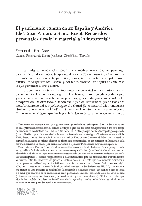 (PDF) El patrimonio común entre España y América (de Túpac Amaru a ...