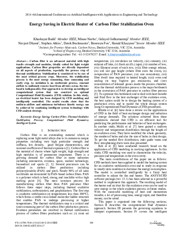 (PDF) Energy Saving in Electric Heater of Carbon Fiber Stabilization Oven