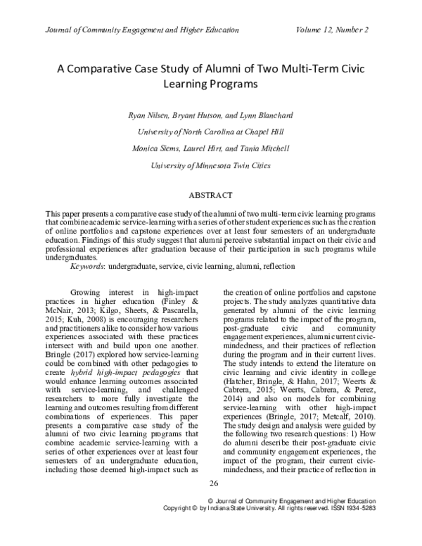 (PDF) A Comparative Case Study of Alumni of Two Multi-Term Civic ...
