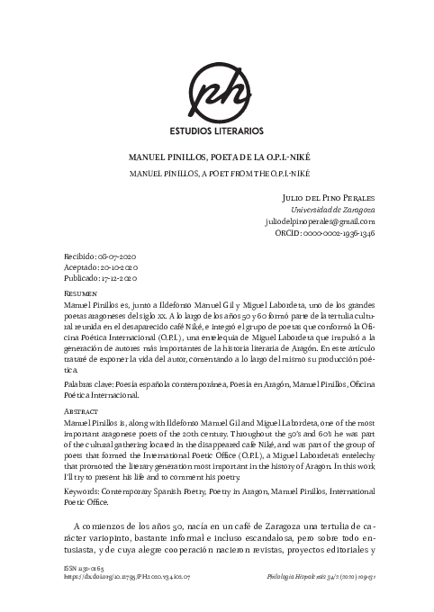 (PDF) Manuel Pinillos, poeta de la O.P.I.-Niké