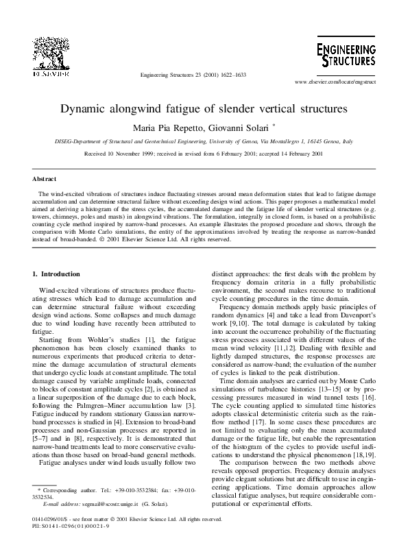 (PDF) Dynamic alongwind fatigue of slender vertical structures