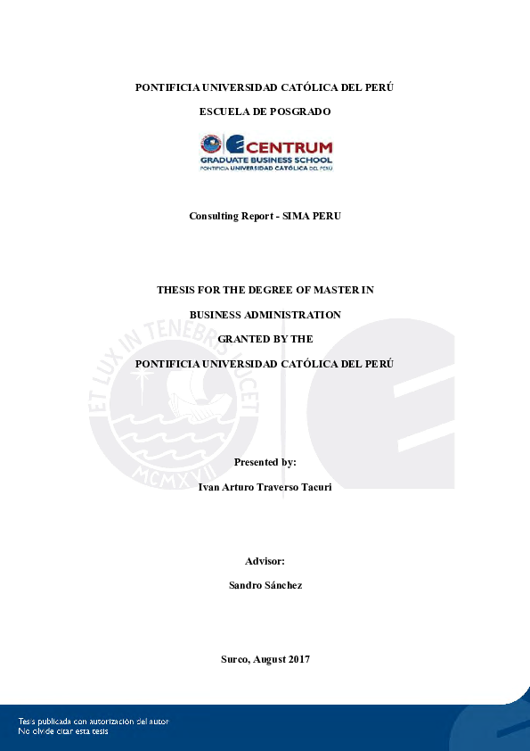 (PDF) Consulting report - SIMA PERU