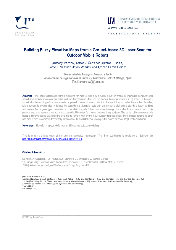 (PDF) Building Fuzzy Elevation Maps from a Ground-Based 3D Laser Scan for Outdoor Mobile Robots ...