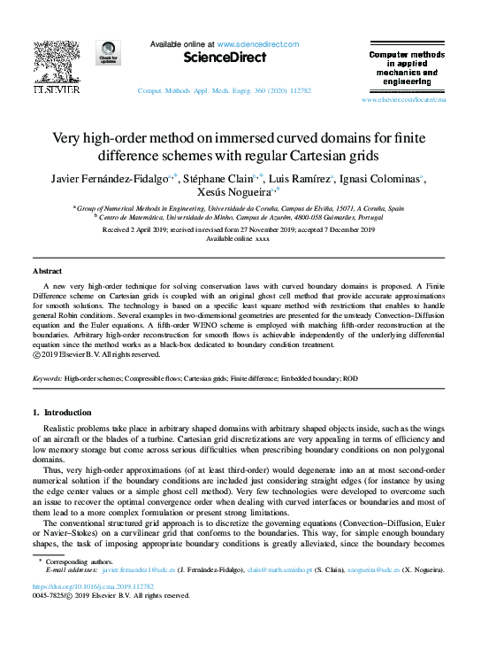 Pdf Very High Order Method On Immersed Curved Domains For Finite