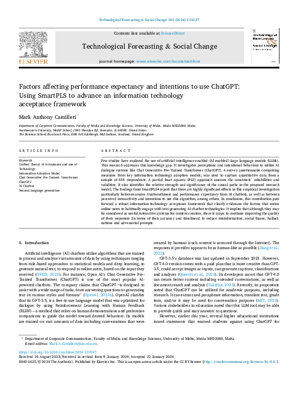 (PDF) Factors affecting performance expectancy and intentions to use ...