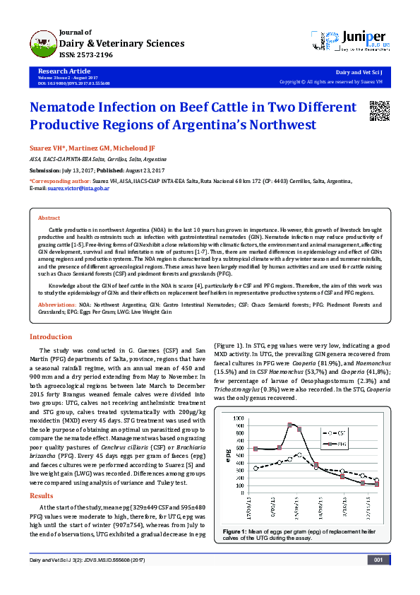 (PDF) Nematode Infection on Beef Cattle in Two Different Productive ...