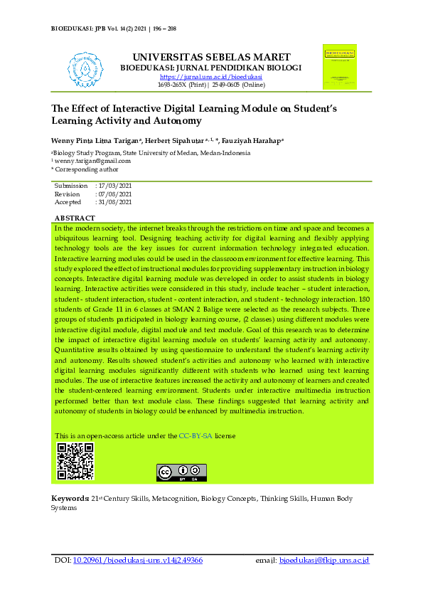 (PDF) The Effect of Interactive Digital Learning Module on Student’s ...