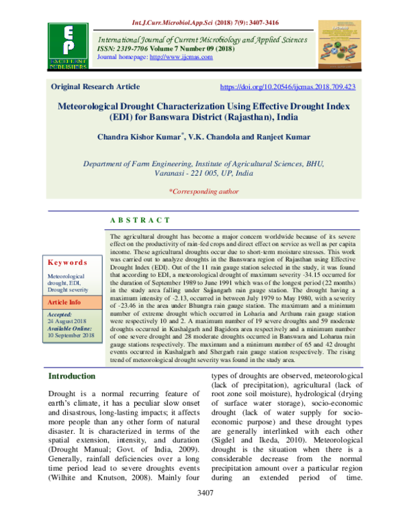 (PDF) Meteorological Drought Characterization Using Effective Drought ...