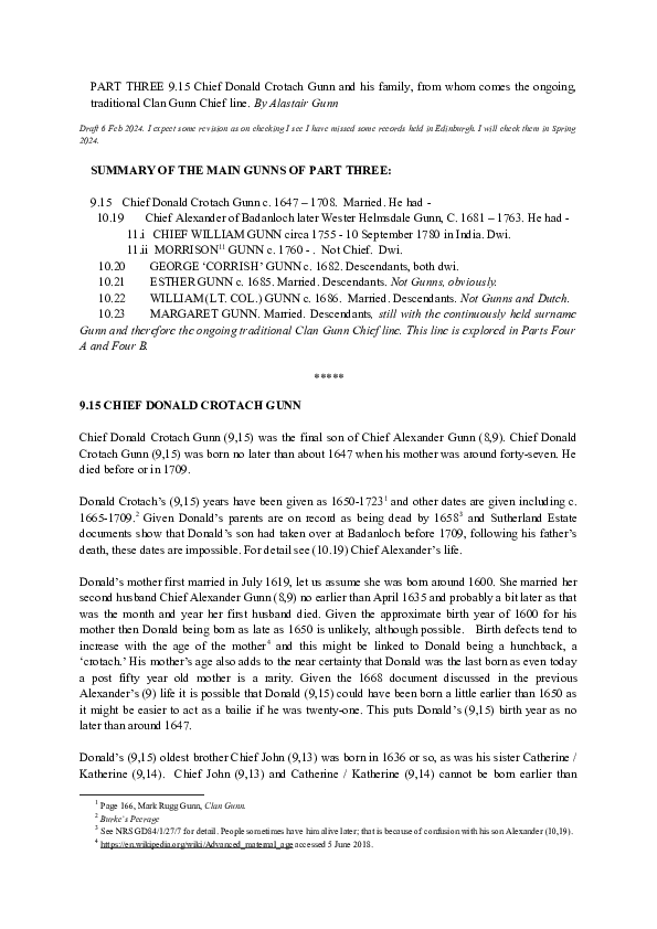 (DOC) PART THREE Chief Donald Gunn + the ongoing traditional Clan Gunn ...