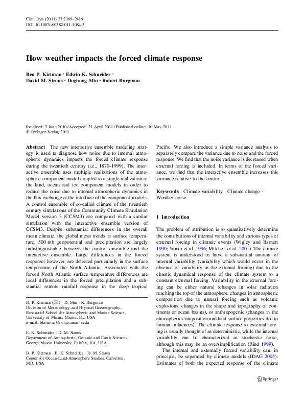 (PDF) How weather impacts the forced climate response