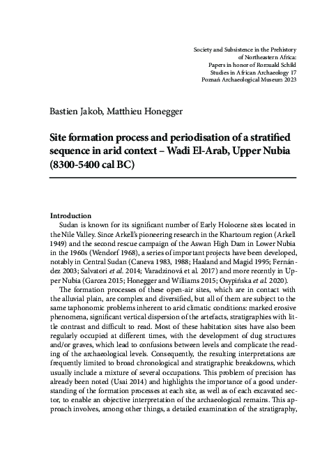 (PDF) Site formation process and periodisation of a stratified sequence ...