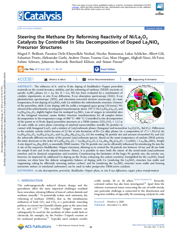 (PDF) Steering the Methane Dry Reforming Reactivity of Ni/La2O3 ...