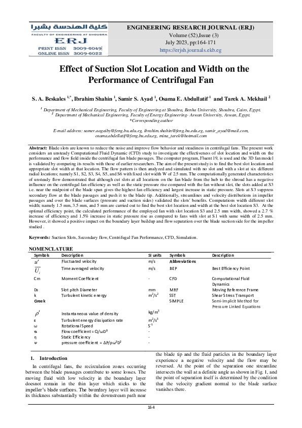(PDF) Effect of Suction Slot Location and Width on the Performance of ...