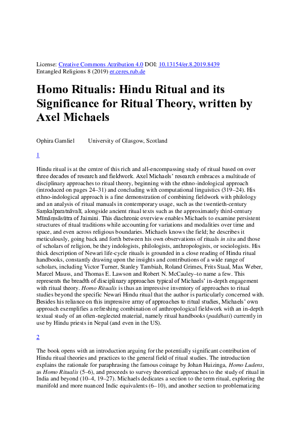 (PDF) Homo Ritualis | Axel Michaels - Academia.edu