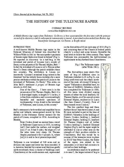 (PDF) The history of the Tullynure rapier