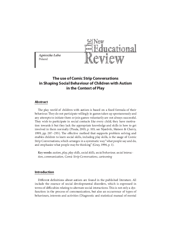 (PDF) The use of comic strip conversations in shaping social behaviour ...