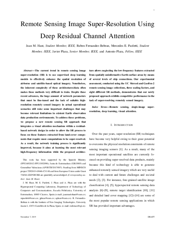 (PDF) Remote Sensing Image Super-Resolution Using Deep Residual Channel Attention