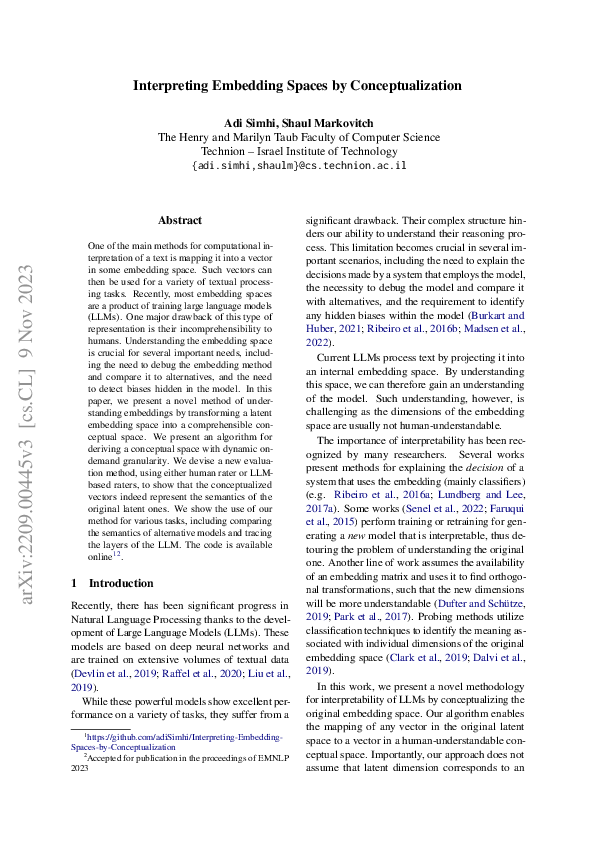 (PDF) Interpreting Embedding Spaces by Conceptualization