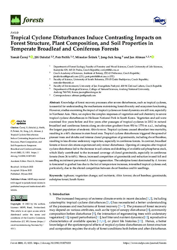 (PDF) Tropical Cyclone Disturbances Induce Contrasting Impacts on ...