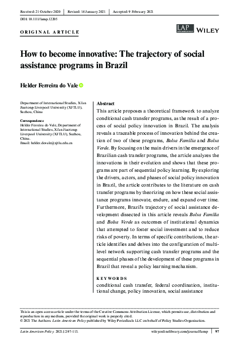 (PDF) How to become innovative: The trajectory of social assistance ...
