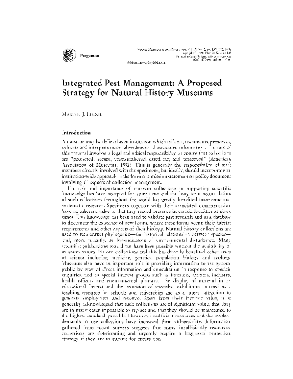 (PDF) Integrated pest management: A proposed strategy for natural ...