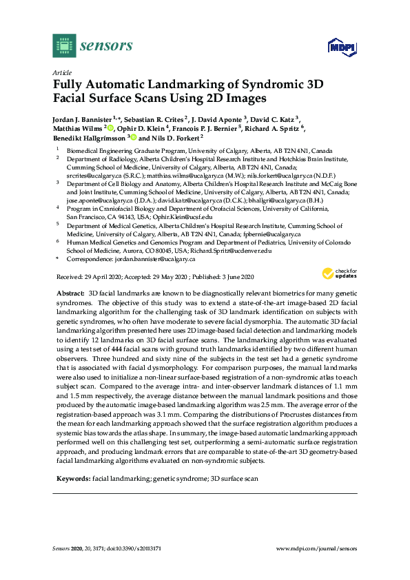 (PDF) Fully Automatic Landmarking of Syndromic 3D Facial Surface Scans ...