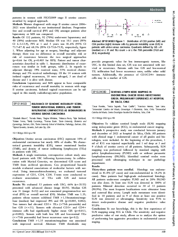 Pdf Ep102 380 Sentinel Lymph Node Mapping In Endometrial Cancer