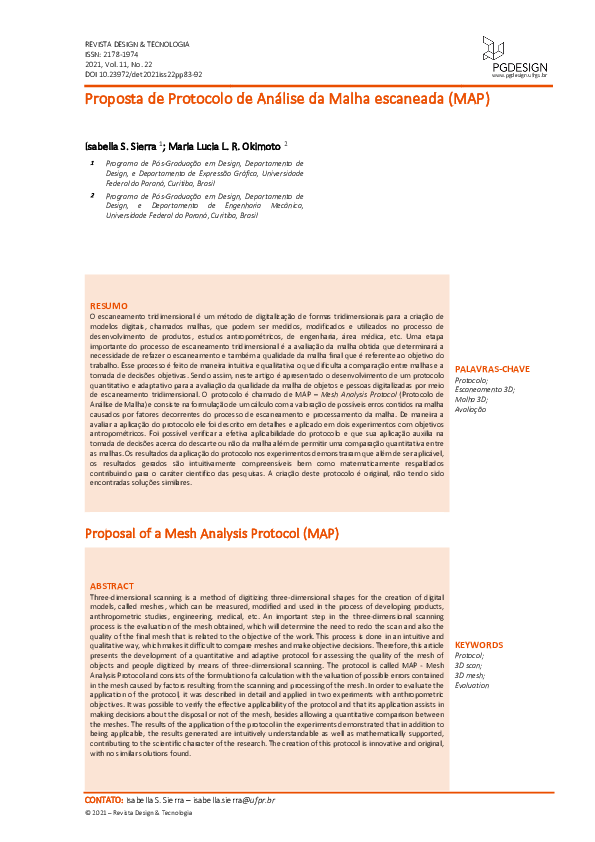 (PDF) Proposta de Protocolo de Análise da Malha escaneada (MAP)