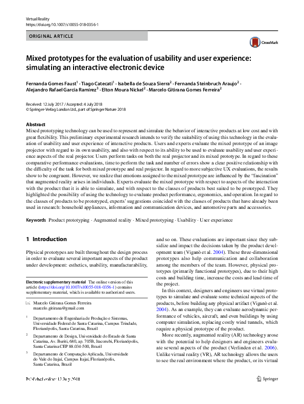 (PDF) Mixed prototypes for the evaluation of usability and user experience: simulating an ...