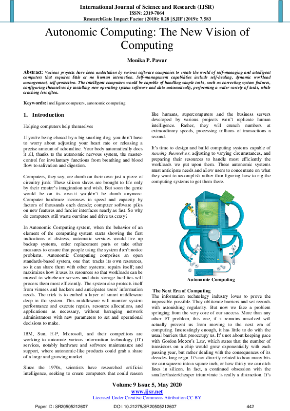 (PDF) Autonomic Computing: The New Vision of Computing