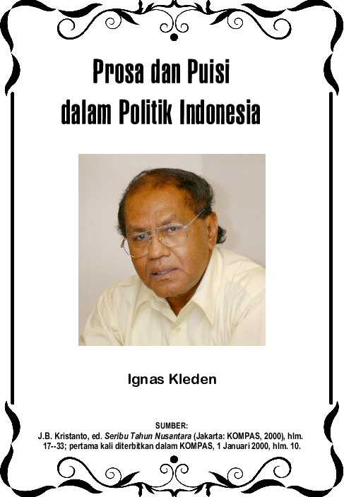(PDF) Ignas Kleden - Artikel - Prosa dan Puisi dalam Politik Indonesia ...