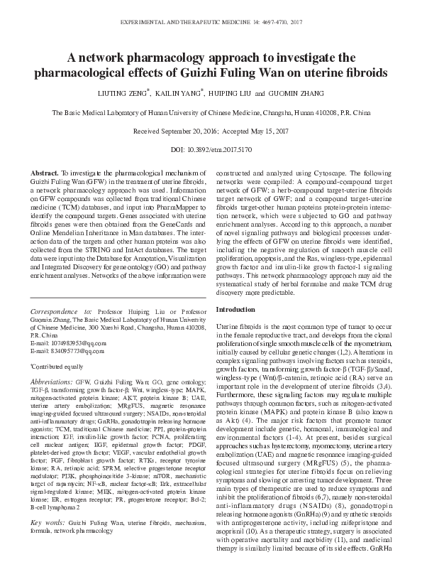 (PDF) A network pharmacology approach to investigate the pharmacological effect of curcumin and ...