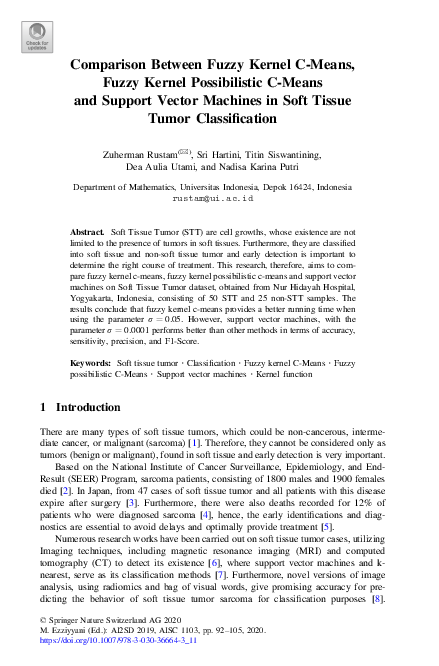 Pdf Fuzzy Kernel Vs Svms For Soft Tissue Tumor Classification