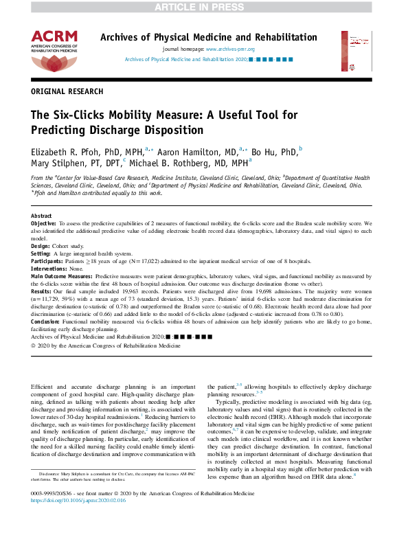 (PDF) The Six-Clicks Mobility Measure: A Useful Tool for Predicting ...