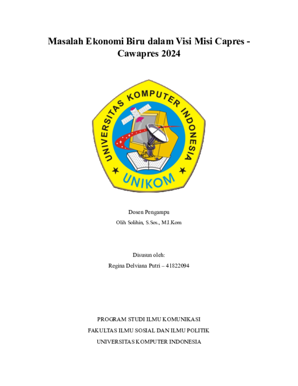(PDF) Masalah Ekonomi Biru dalam Visi Misi Capres-Cawapres 2024