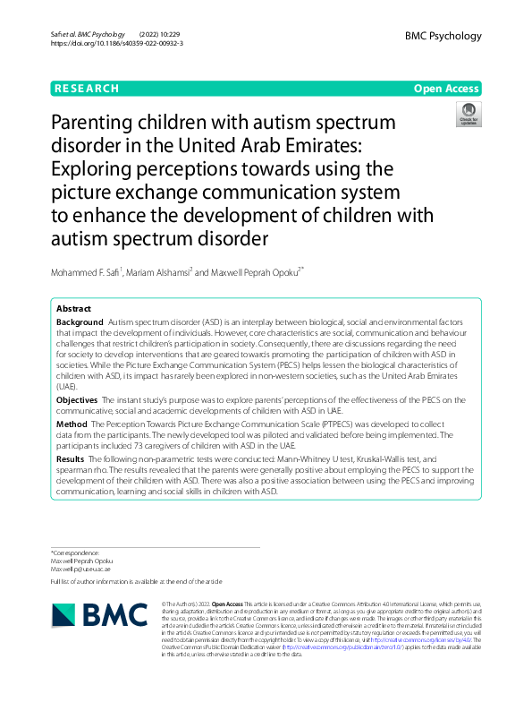 (PDF) Parenting children with autism spectrum disorder in the United ...