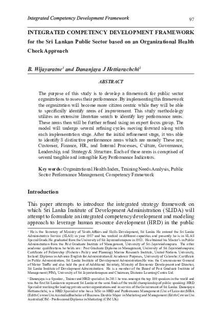 (PDF) Integrated competency development framework for the Sri Lankan ...