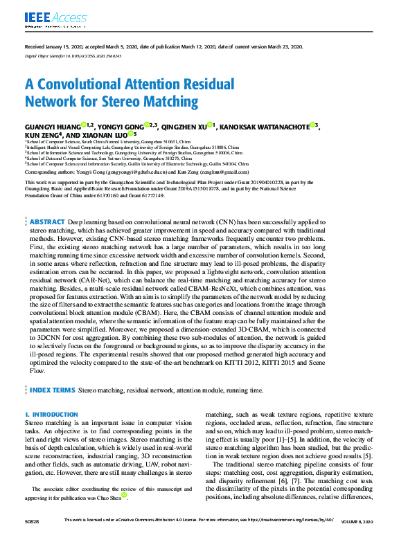 (PDF) A Convolutional Attention Residual Network for Stereo Matching