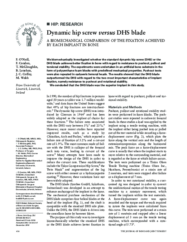 (PDF) Dynamic hip screw versus DHS blade