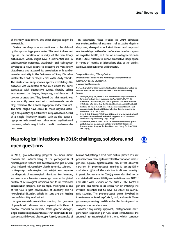 (PDF) Neurological infections in 2019: challenges, solutions, and open ...