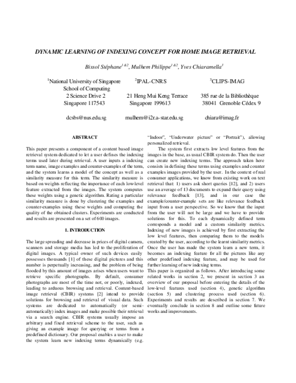 (PDF) Dynamic learning of indexing concepts for home image retrieval