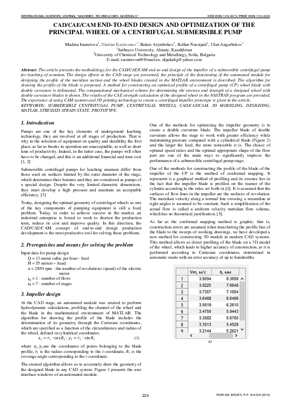 (PDF) Cad/Cae/Cam End-To-End Design and Optimization of the Principal Wheel of a Centrifugal ...