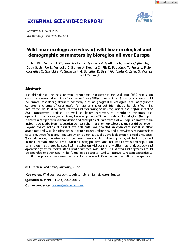 (PDF) Wild boar ecology: a review of wild boar ecological and ...