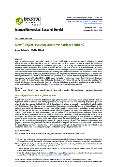 (PDF) New (Project)Housing and New Nuclear Families