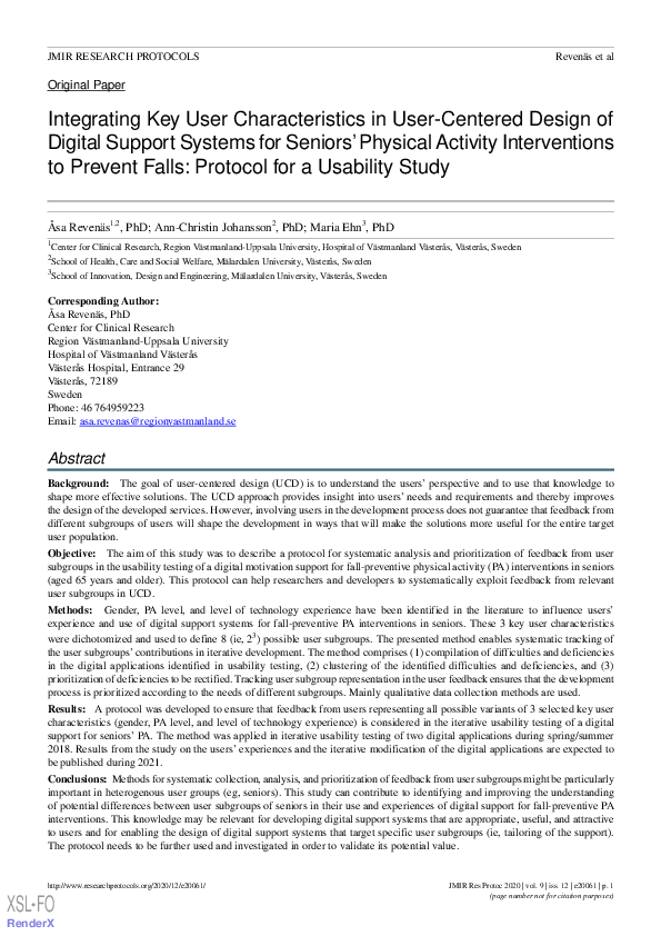 (PDF) Integrating Key User Characteristics in User-Centered Design of ...