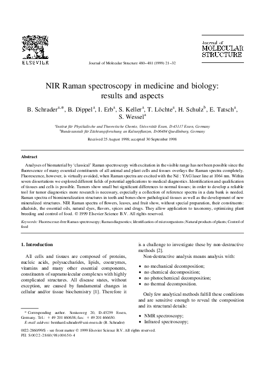 (PDF) NIR Raman spectroscopy in medicine and biology: results and ...